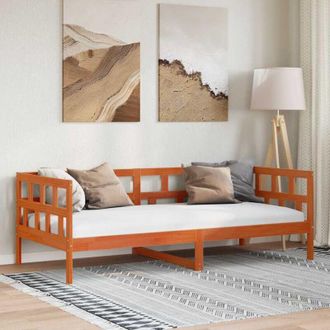 vidaXL Tagesbett ohne Matratze Wachsbraun 90x200 cm Massivholz Kiefer Vidaxl