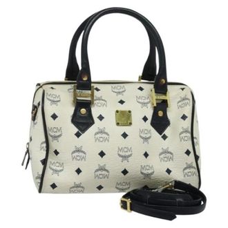 MCM Pre-owned Cuir sacs-main - Femme - Pre-owned - Blanc - Taille: ONE Size
