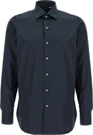 Finamore Homme, Chemises, Bleu, Taille: 3XL Chemise Napoli en popeline de coton