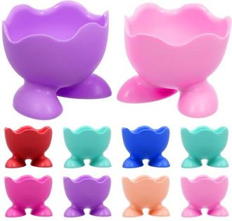 Pretyzoom Lot de 10 Porte-OEufs en Silicone Antiadh&eacute;sif Pieds Coquetiers pour OEufs Durs Compatibles Micro-Ondes Supports L&eacute;gers et Faciles &agrave; Nettoyer pour Cuis