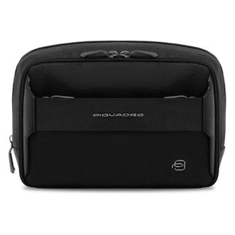 Piquadro Trousse de toilette r&eacute;sistante &agrave; leau avec poche rembourr&eacute;e pour t&eacute;l&eacute;phone - Homme - Sacs - Noir - Taille: ONE Size