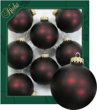Krebs Glas Lauscha Weihnachtsdekoration/Christbaumschmuck aus Glas - Unifarbende Kugeln - Menge: 8 Stück - Farbe: Schweizer Schokolade - Größe: ca. 7 cm