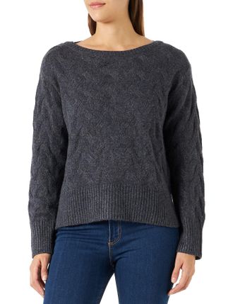 Tom Tailor Damen Strickpullover 1032629, 30281 - Evident Anthracite Melange, L