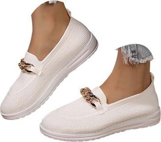 Generic Loafer Chaussures de loisirs pour femme - Couleur unie - En maille - Respirantes - L&eacute;g&egrave;res - Confortables - Chaussures de trekking - Chaussures de s&eacute;c