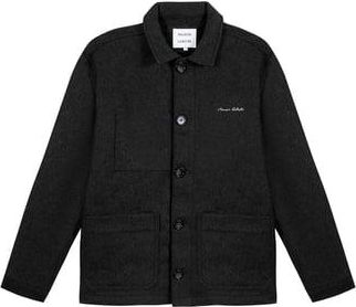 Maison Labiche Blouson droit en laine m&eacute;lang&eacute;e