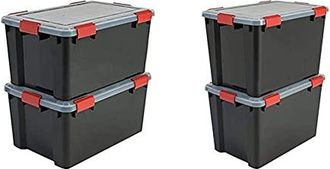 Iris Ohyama, 2er-Set luftdichte Aufbewahrungsboxen - All-Weather AT-L - plastik, schwarz, 2 x 50 L, L59 x B39 x H29 cm Ohyama, 2er-Set luftdichte Aufbewahr