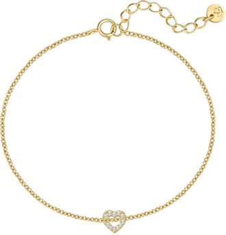 Glanzst&uuml;cke M&uuml;nchen Armband - Sterling Silber Armband Herz - Gr. ONESIZE - in Gold - f&uuml;r Damen