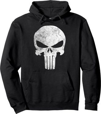 MARVEL Comics Punisher Skull Symbol Distressed Pullover Hoodie