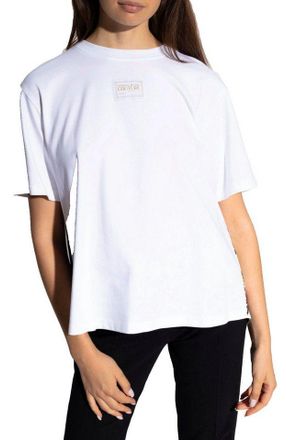 Versace T-Shirt Damen Bluse Barock Plissee Loose Fit Shirt Plissee-Verarbeitung mit Mehrfarbiges Barockmuster