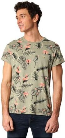 Deeluxe T-Shirt Tropical en Jersey de Coton à Manches Courtes NUBIE Light Khaki L pour Homme