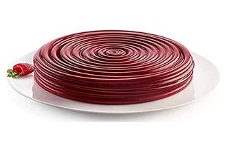 Silikomart | Moule &agrave; g&acirc;teau en Silicone VINYL moderne, anti-adh&eacute;rent, Lot de 1 Moule &agrave; g&acirc;teau, Design 3D, &Oslash; 195 h 50 mm, Volume 1,4 ml, Made in Italy, Gris