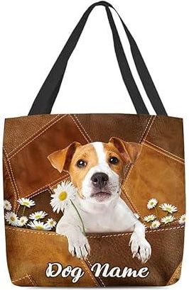 Generic Femme Sac A Bandoulière Sacs À Main Epaule Tote Bag Imperméable Sac De Plage Réutilisable Sac À Provisions De Courses Pour Voyage Shopping Jack Russel