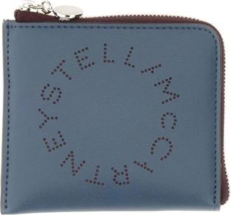 Stella McCartney Stella McCartney Portemonnaie - Compact Zipped Wallet With Perforated Logo - Gr. unisize - in Grau - für Damen