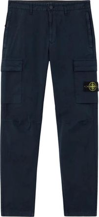 Stone Island Homme, Pantalons, Bleu, Taille: W34 Pantalon Cargo Coupe Regular Fusel&eacute;e