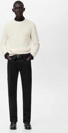Mango Pull en maille 100 % coton blanc cass&eacute; - Homme - XXL - MANGO MAN
