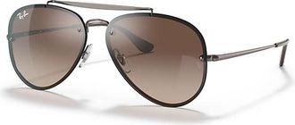 Ray-Ban Blaze Aviator Sonnenbrillen Gunmetal Fassung Braun Glas 61-13