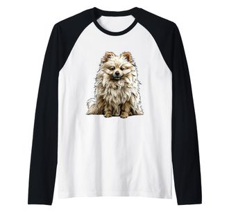 Whyitsme Design Wei&szlig;er Zwergspitzhund Illustration Raglan
