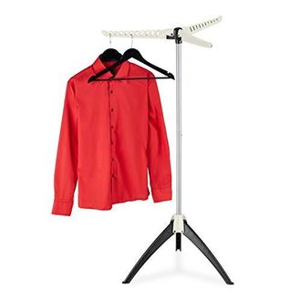 Relaxdays Hemden W&auml;schest&auml;nder, f&uuml;r 33 Kleiderb&uuml;gel, klappbar, platzsparend, B&uuml;gelw&auml;schest&auml;nder HBT: 128x66x66 cm, wei&szlig;