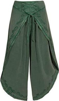 Coline Pantacourt Femme Viscose uni - Couleur : Kaki - Taille : L/XL