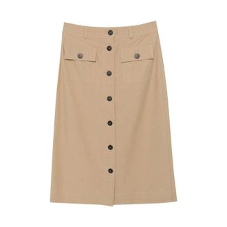 Liu Jo Femme, Jupes, Beige, Taille: 42 FR Midi Cotton Skirt