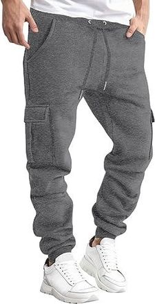 Generic Pantalon de survêtement pour homme, pantalon de travail confortable et décontracté pour homme, pantalon chaud, couleur unie, pantalon de marche, Panta
