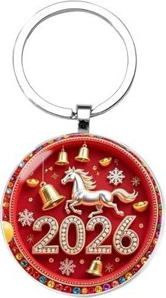 Generico Porte-cl&eacute;s cheval 2026 avec pendentif en forme de cheval 2D pour, adultes, gar&ccedil;ons, filles, anniversaire, remise de dipl&ocirc;me, vacances, voyage, f&ecirc;te, c