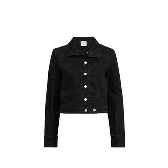 Courr&egrave;ges Veste denim droite en coton m&eacute;lang&eacute;