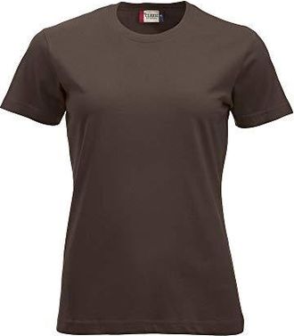 Clique Clique - T-shirt demi-manches New Classic-T Mesdames en coton jersey printemps-&eacute;t&eacute; disponible en diff&eacute;rentes couleurs et tailles (marron moka S), Marr