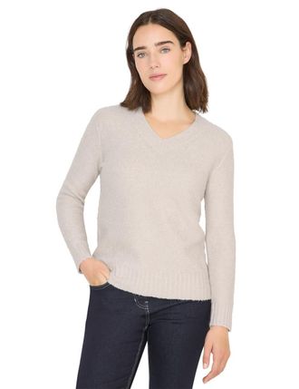 Cecil Damen Boucl&eacute; V-Neck Pullover