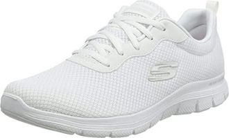 Skechers Femme Flex Appeal 4.0 Brilliant View Basket, White Mesh Trim, 37.5 EU