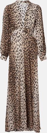 Rixo Robe longue Emory imprimée en soie
