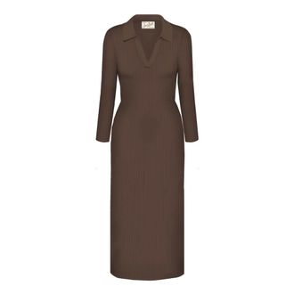 MC2 Saint Barth Robe polo &agrave; manches longues - Femme - Robes - Brun - Taille: 40 FR