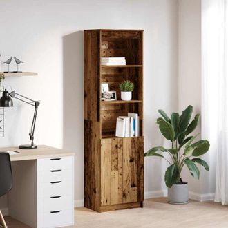 vidaXL Highboard Altholz-Optik 50x35x180 cm Holzwerkstoff Vidaxl