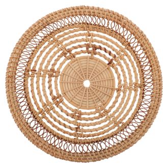 Amosfun Handgewebter Boho Wandkorb aus Rattan 30cm Durchmesser f&uuml;r Landhausstil Wohnzimmer und Eingangsbereich Nat&uuml;rliche Wandkunst