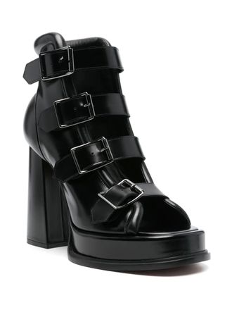 Alexander McQueen Stiefeletten mit Plateau - Schwarz