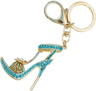 Supvox Porte-Cl&eacute;s Chaussure &agrave; Talon Haut en M&eacute;tal Bleu Pendentif D&eacute;coratif L&eacute;ger et Compact pour Paquet Valise ou Cl&eacute;s Accessoire de Mode F&eacute;minin et Pratique