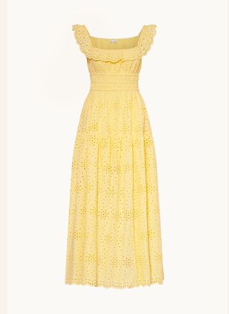 Mrs & Hugs Mrs & Hugs Kleid Aus Lochspitze gelb