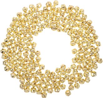 Holibanna 200 St&uuml;ck Mini Weihnachtsgl&ouml;ckchen Gold Jingle Bells f&uuml;r DIY Bastelprojekte Kr&auml;nze Christbaumschmuck Vielseitige Dekoration mit Vintage Klang f&uuml;r Fest