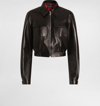 Dolce & Gabbana Lederjacke Aus Nappaleder - Frau M&auml;ntel Und Jacken Braun 38