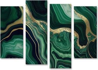 Islandburner Bild auf Leinwand Geode Texturen Hintergr&uuml;nde Gr&uuml;n Gold Bilder Wandbilder Poster