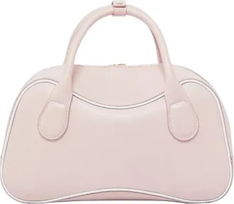 Casablanca Womens Micro Bowling Bag Pink Calf Leather Handbags Hand