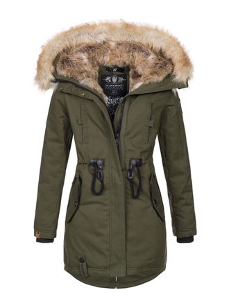 Navahoo Damen Winterjacke Bombi - Premium Kollektion mit Abnehmbarem Kunstfellkragen