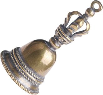 DOITOOL 2 St&uuml;ck Messing Glocken Anh&auml;nger Hand Rassel Ornament DIY Basteln Schl&uuml;sselanh&auml;nger Dekoration Kreatives Stilvolles Design f&uuml;r Party und Pers&ouml;nliche S