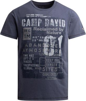Camp David Rundhalsshirt aus Baumwolle