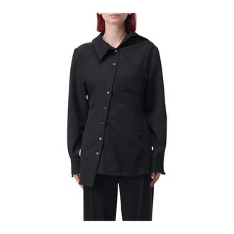 Jacquemus Femme, Blouses et Chemises, Noir, Taille: 32 FR Chemise Noire Chic &agrave; Manches Longues