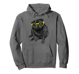Huebucket Fat Black Pug Pullover Hoodie