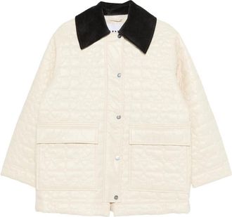 Ganni Corduroy-collar Quilted Jacket