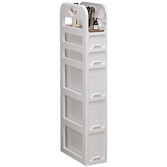 Generic Rollwagen-Organizer mit 3 Ebenen und Schublade PP-Kunststoff Badezimmer-Organizer Rollwagen-Turmregal für Küche, Wäsche und Enge Stellen(White,18 * 38
