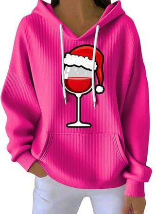 Generic Sweat à capuche de Noël surdimensionné à manches longues pour femme - Tendance dautomne - Décontracté pour lentraînement, les fêtes, les cadeaux de No