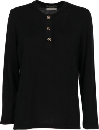 Ferragamo pull en laine (années 1980) - Noir